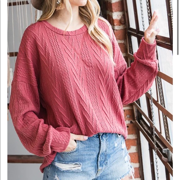 7th Ray | Tops | Sloan Cable Knit Top | Poshmark